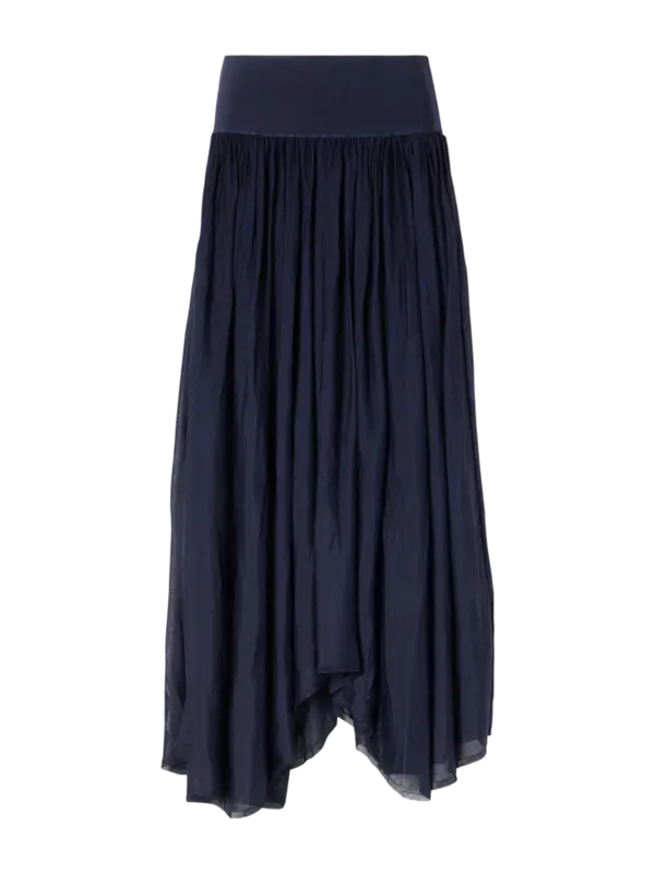 Maria Mcmanus Asymmetrical Plissé Midi Skirt - Blue