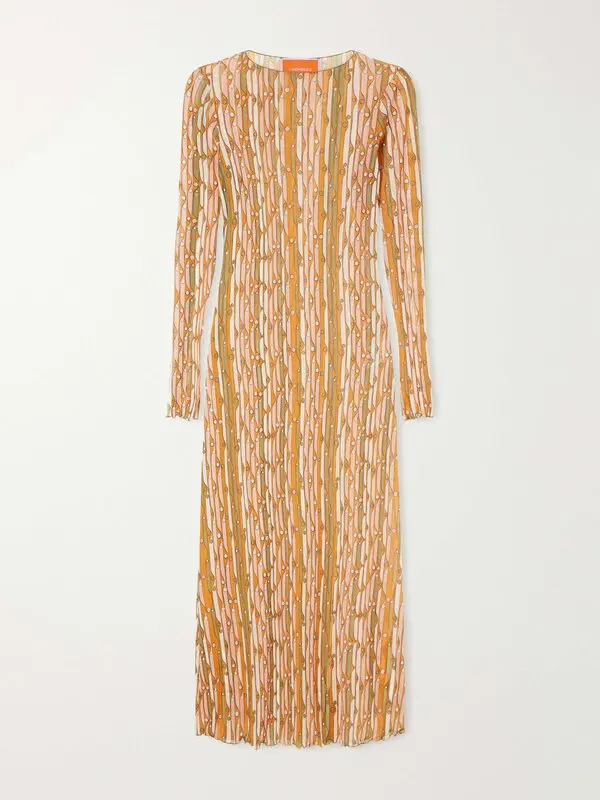 La DoubleJ Slinky Swing Printed Chiffon Maxi Dress