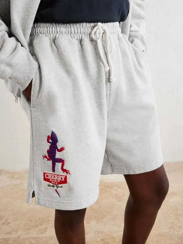 CHERRY LOS ANGELES Logo Embroidered Cotton Shorts
