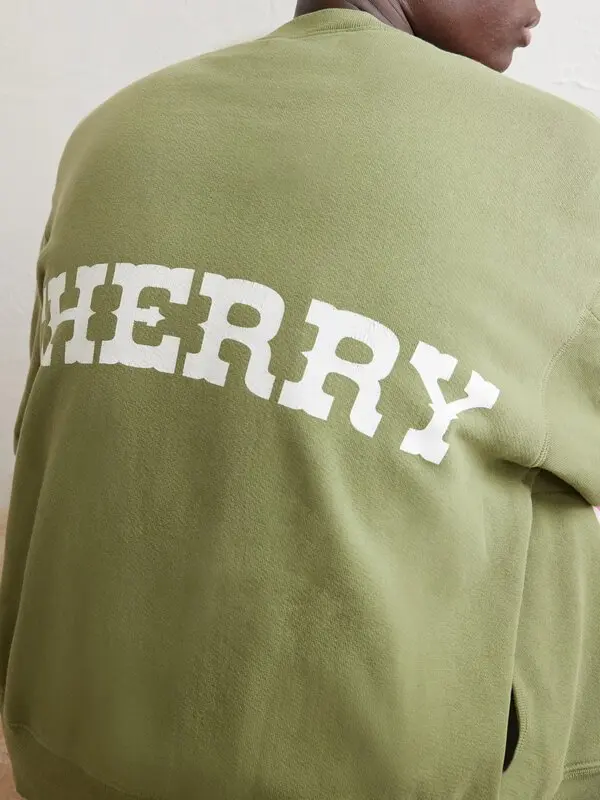 CHERRY LOS ANGELES Embroidered Cotton-jersey Zip-up Sweatshirt