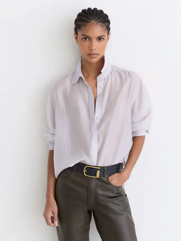 REISS Iyla Leather Half-keeper Belt