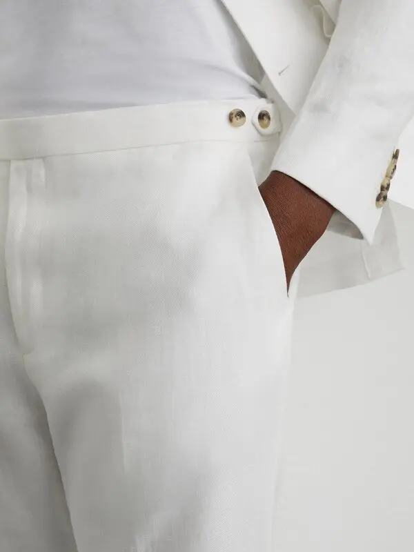 REISS Atlantic Tailored Tailored Fit Linen-twill Classic-fit Suit Trousers