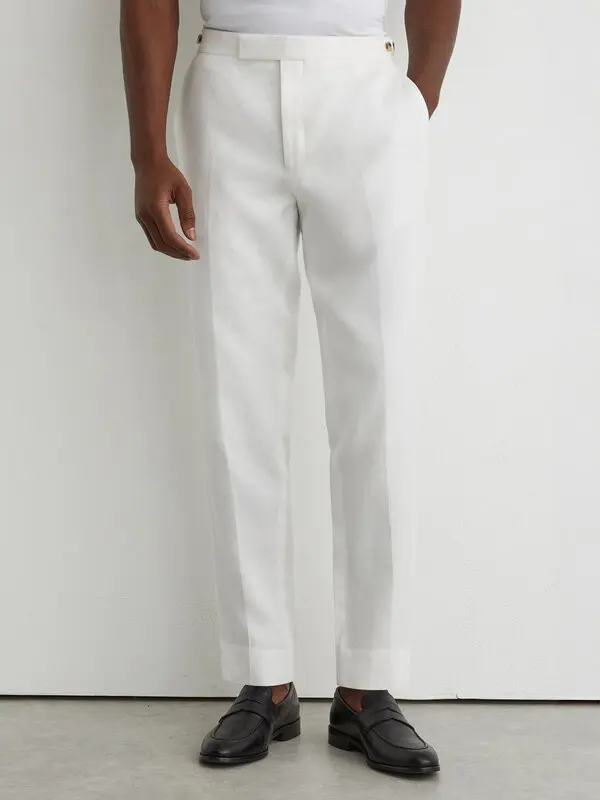 REISS Atlantic Tailored Tailored Fit Linen-twill Classic-fit Suit Trousers