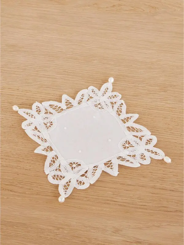 GOHAR WORLD Cotton Lace Doily - White
