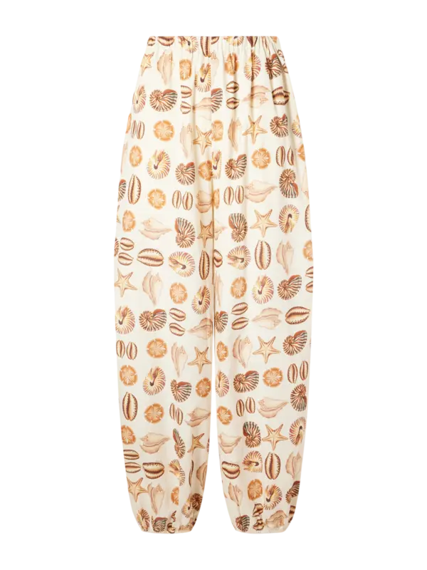 Farm Rio Printed Cotton Balloon Pants - Neutrals