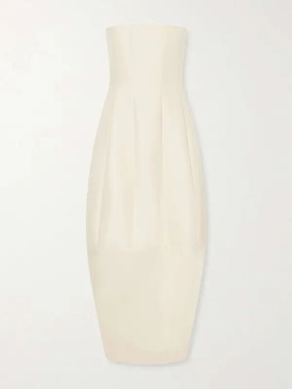 Khaite Stela Wool And Silk-blend Midi Dress