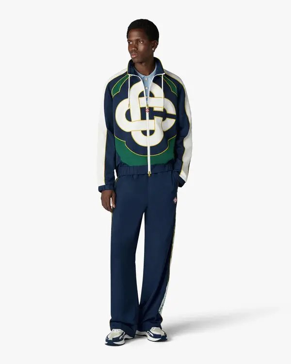 Casablanca Green & Navy Check Applique Windbreaker Jacket