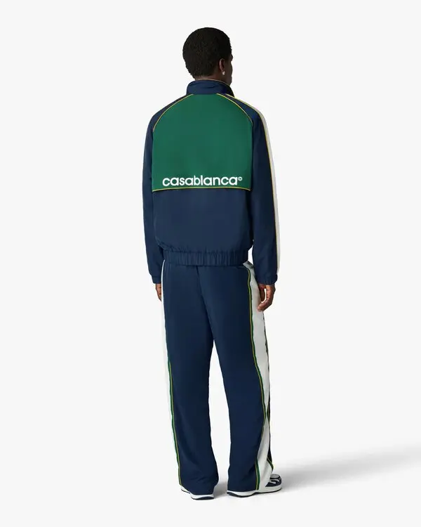 Casablanca Green & Navy Check Applique Windbreaker Jacket