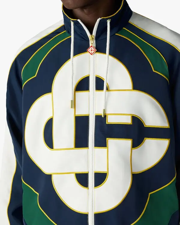 Casablanca Green & Navy Check Applique Windbreaker Jacket