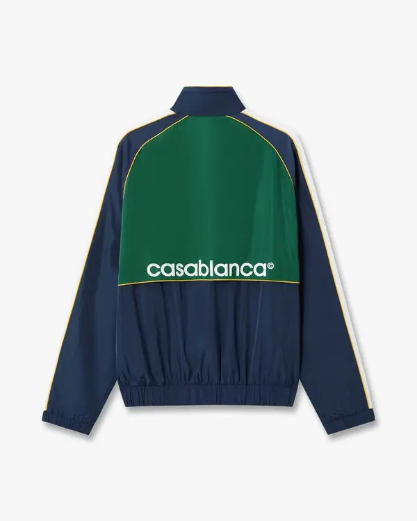Casablanca Green & Navy Check Applique Windbreaker Jacket