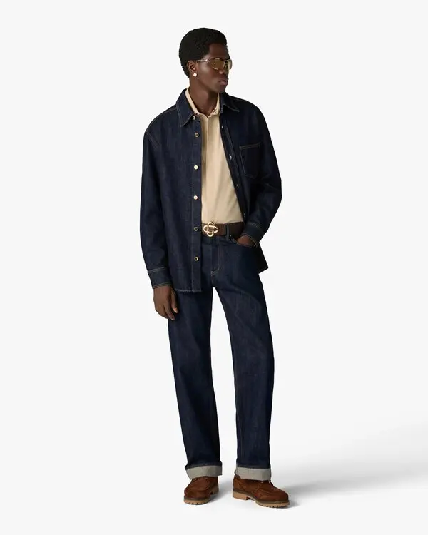 Casablanca Indigo Raw Denim Straight Leg Jeans