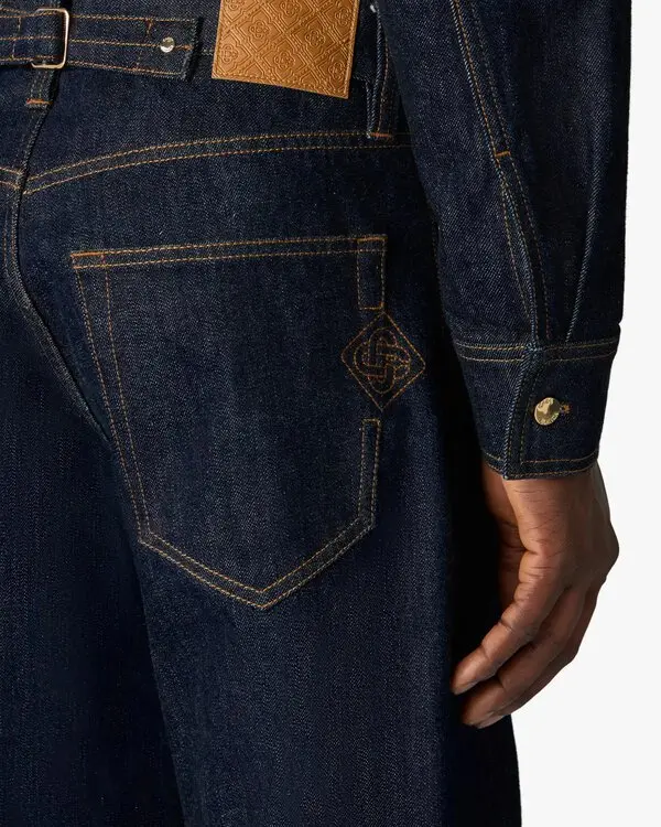 Casablanca Indigo Raw Denim Straight Leg Jeans