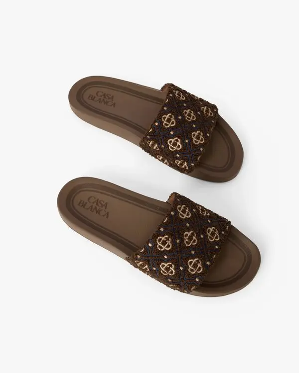 Casablanca Monogram Pool Slides