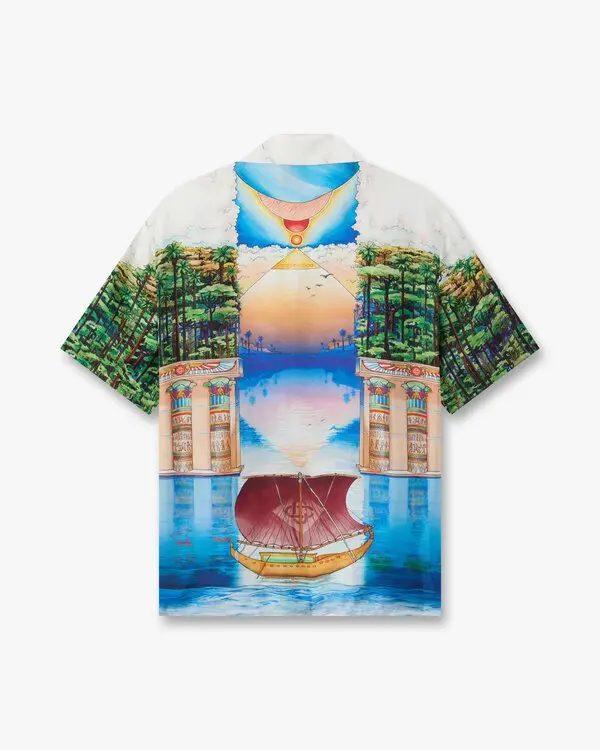 Casablanca Multicolour Trompe L'oeil Short Sleeve Silk Shirt