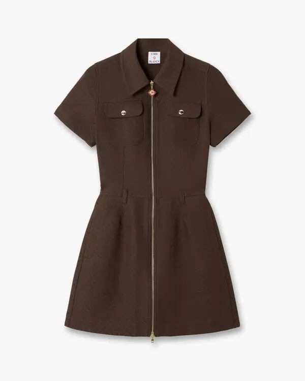 Casablanca Monogram Canvas Midi Dress - Dark Brown