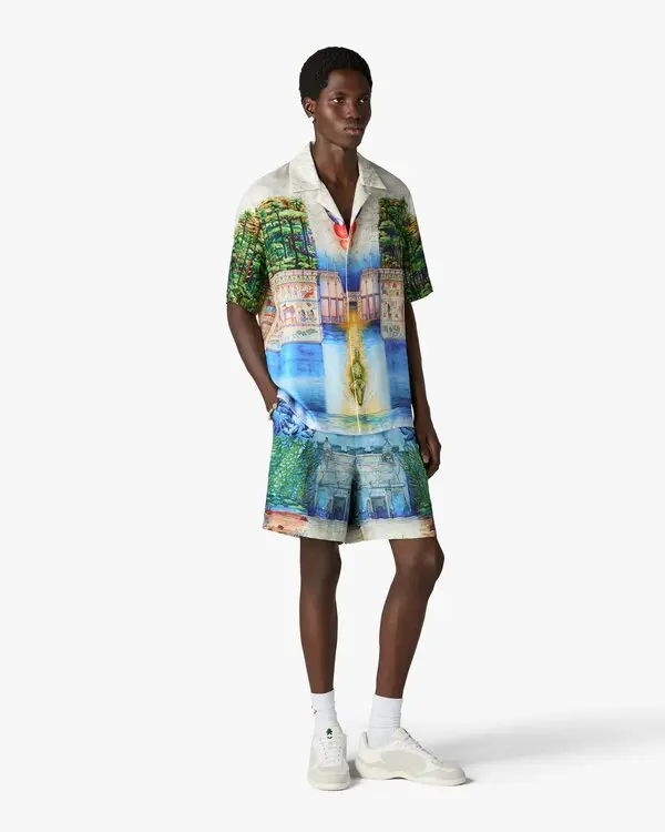 Casablanca Multicolour Trompe L'oeil Silk Shorts
