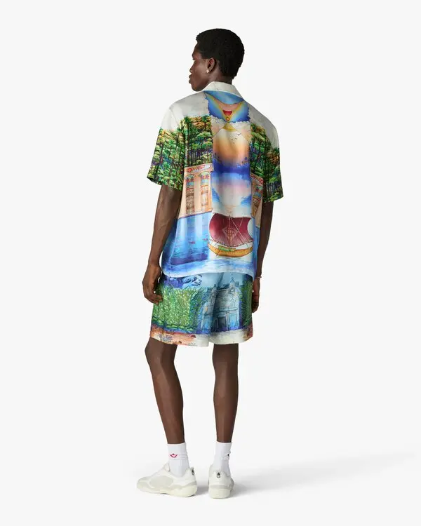 Casablanca Multicolour Trompe L'oeil Silk Shorts