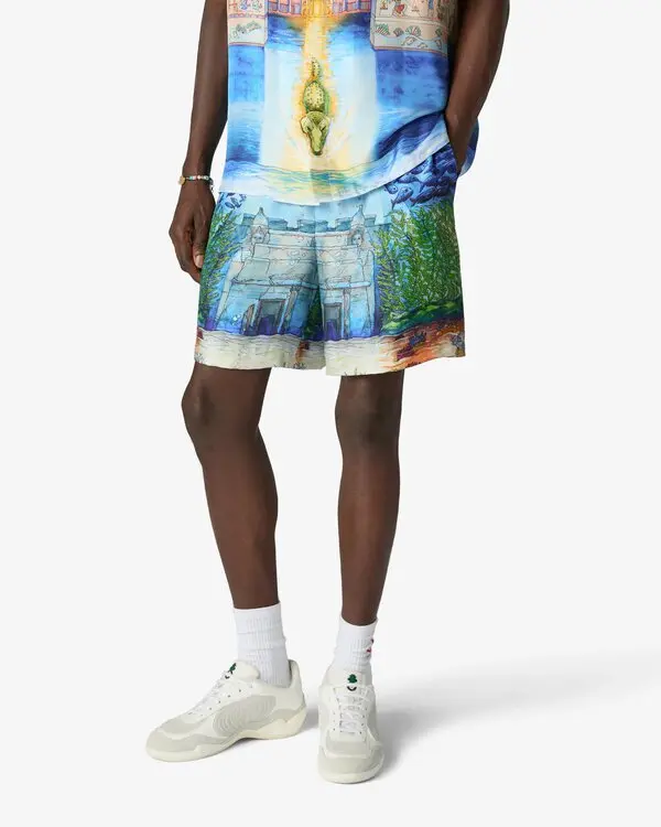 Casablanca Multicolour Trompe L'oeil Silk Shorts
