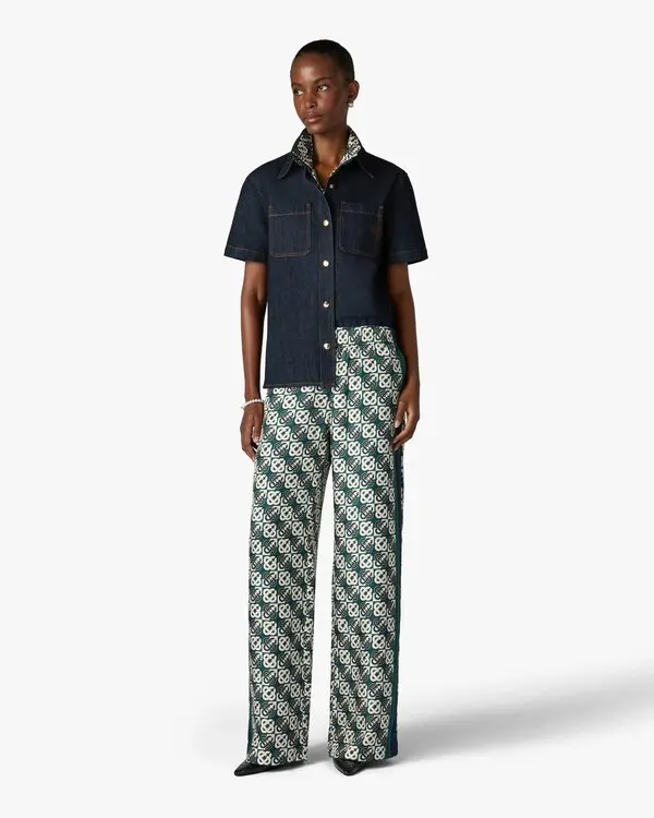 Casablanca Indigo Raw Denim Short Sleeve Shirt