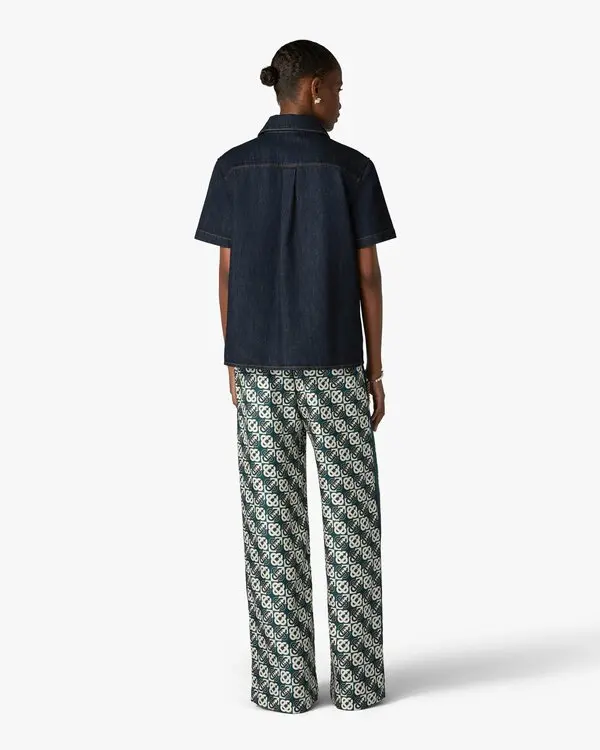 Casablanca Indigo Raw Denim Short Sleeve Shirt