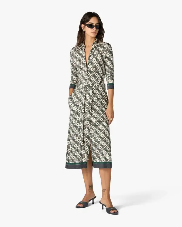 Casablanca Monogram Check Jersey Midi Dress