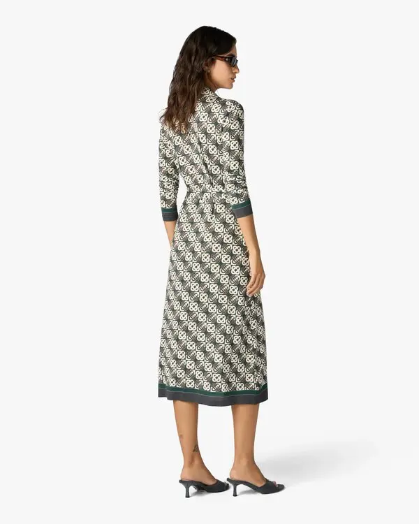 Casablanca Monogram Check Jersey Midi Dress