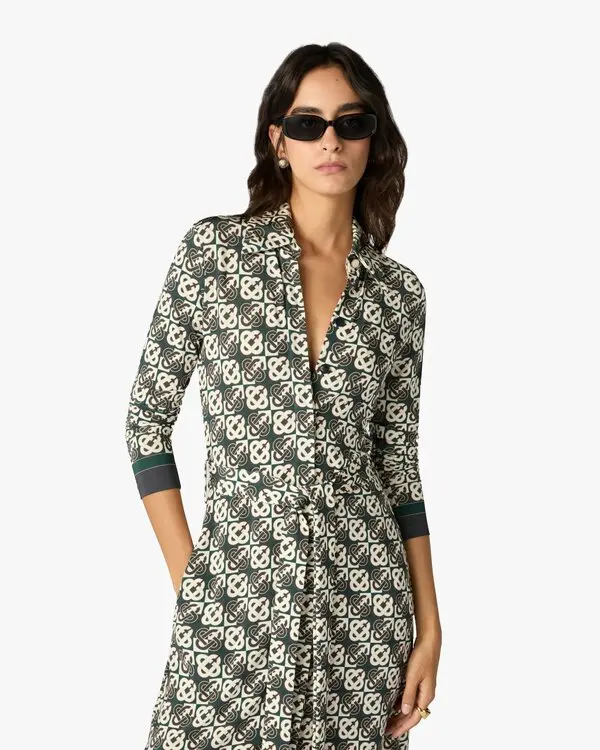 Casablanca Monogram Check Jersey Midi Dress