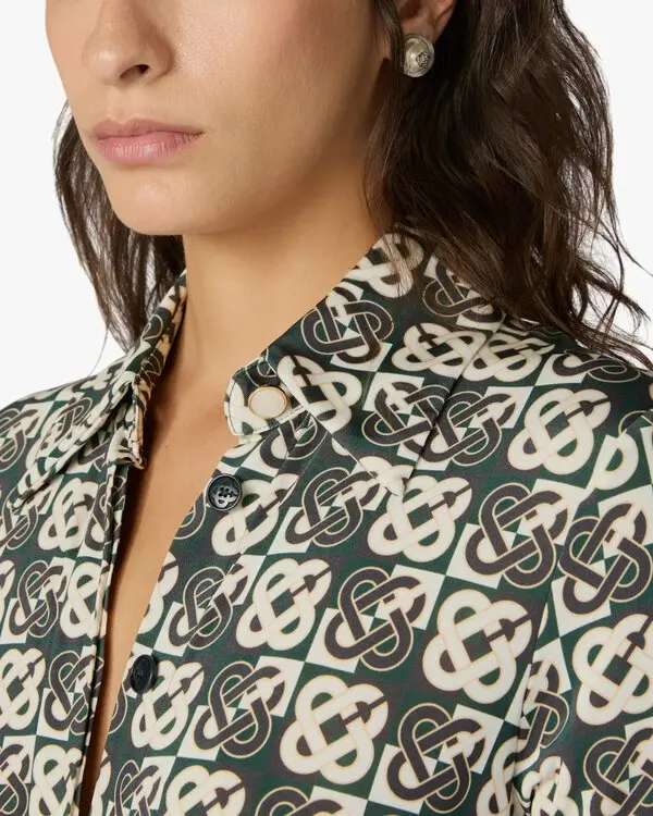 Casablanca Monogram Check Jersey Midi Dress