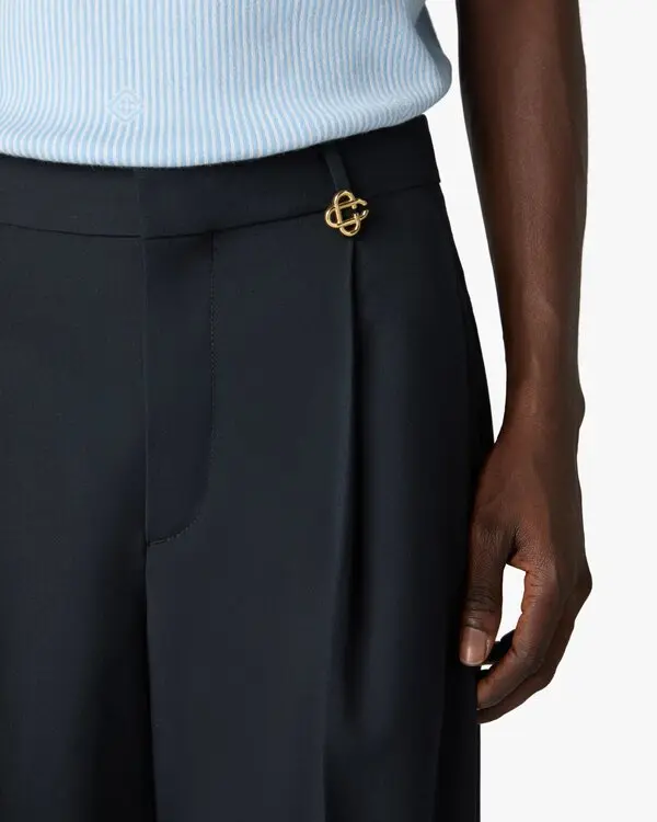 Casablanca Grey Pleated Straight Leg Trousers