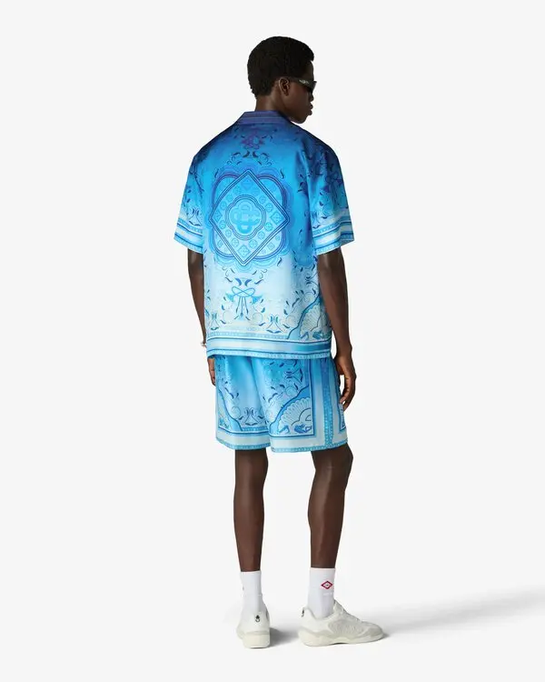 Casablanca Gradient Egyptian Rug Short Sleeve Silk Shirt