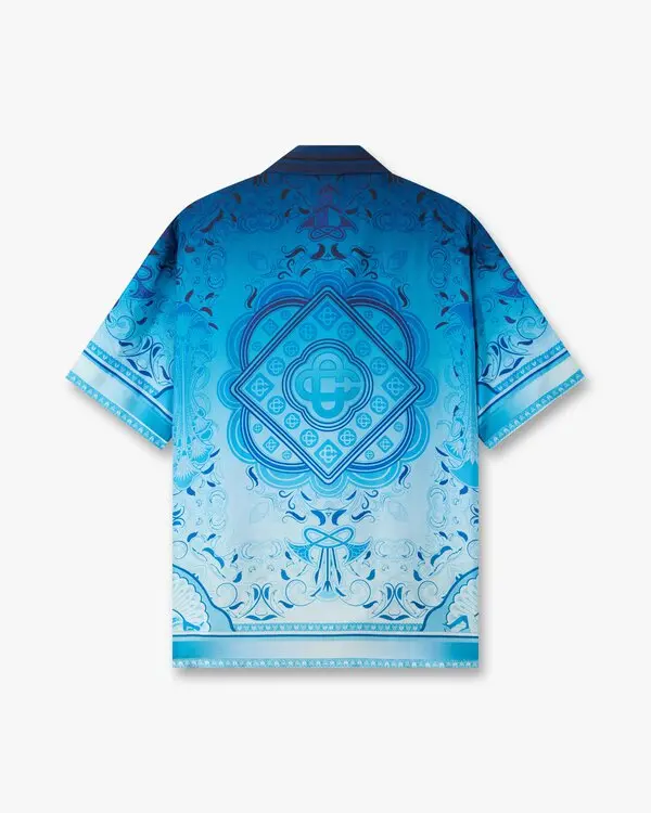 Casablanca Gradient Egyptian Rug Short Sleeve Silk Shirt
