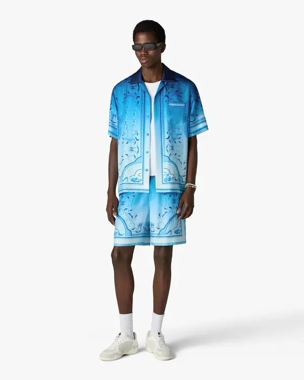 Casablanca Gradient Egyptian Rug Silk Shorts