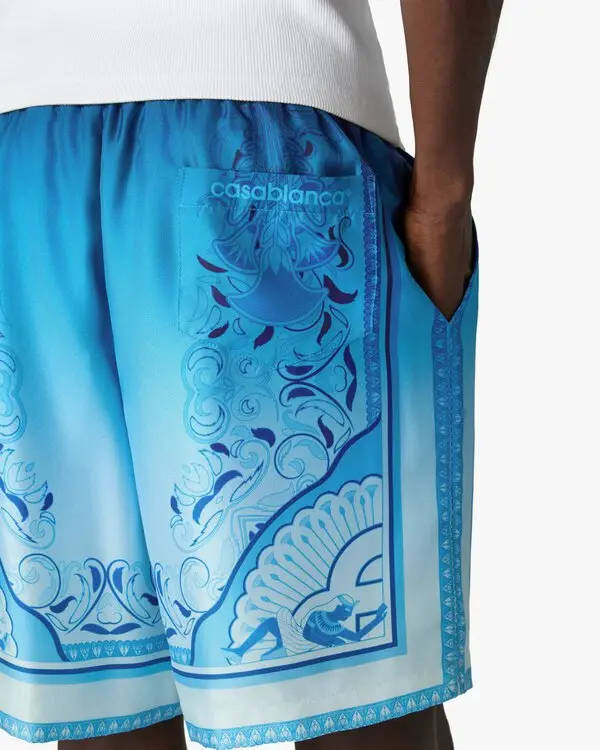 Casablanca Gradient Egyptian Rug Silk Shorts