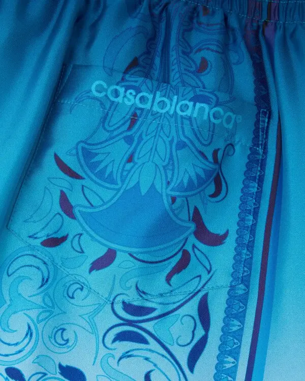 Casablanca Gradient Egyptian Rug Silk Shorts