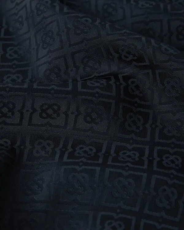 Casablanca Dark Navy Monogram Silk Trousers