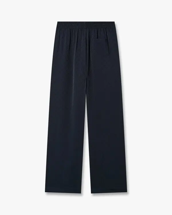 Casablanca Dark Navy Monogram Silk Trousers