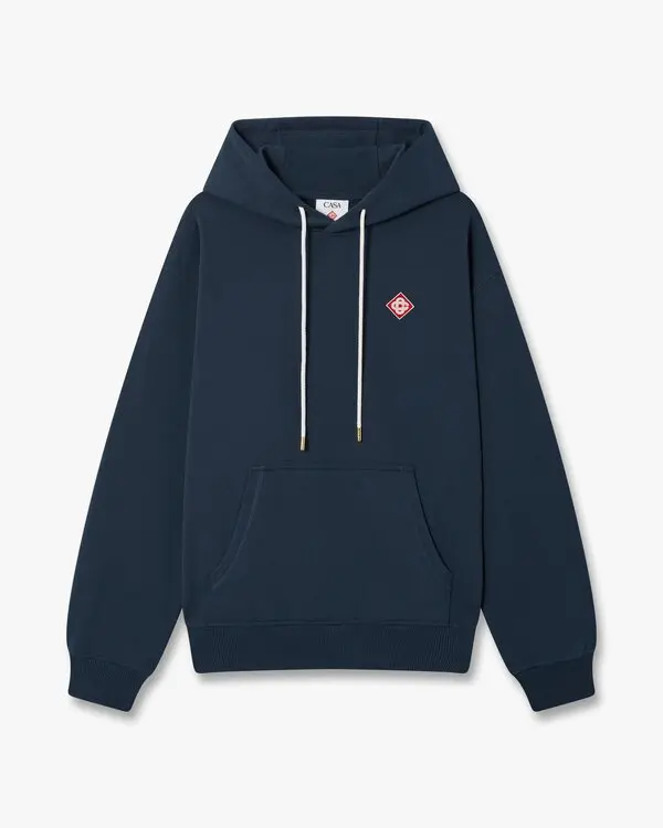 Casablanca Navy Diamond Logo Hooded Sweatshirt