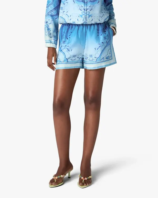 Casablanca Gradient Egyptian Rug Silk Shorts