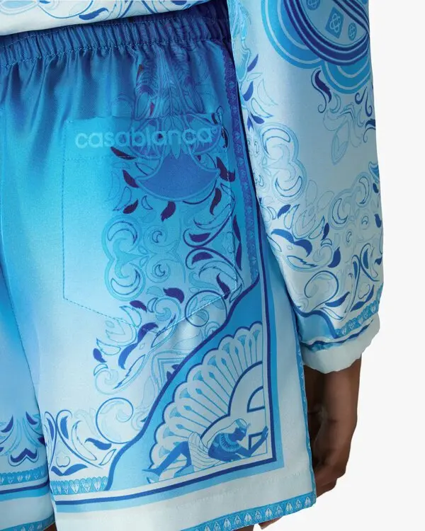 Casablanca Gradient Egyptian Rug Silk Shorts