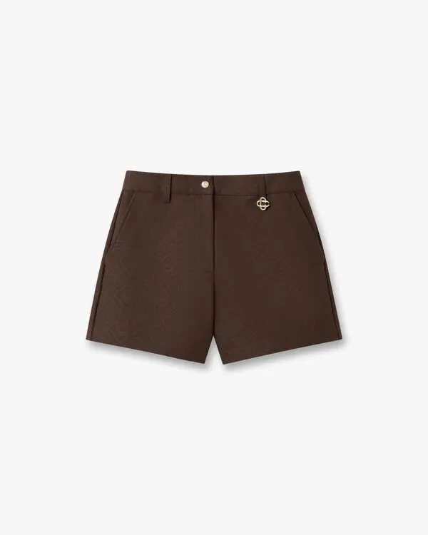 Casablanca Cotton Monogram Shorts - Dark Brown
