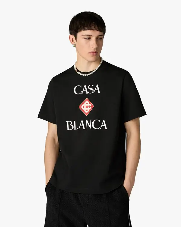 Casablanca Diamond Logo Short Sleeve T-shirt - Black
