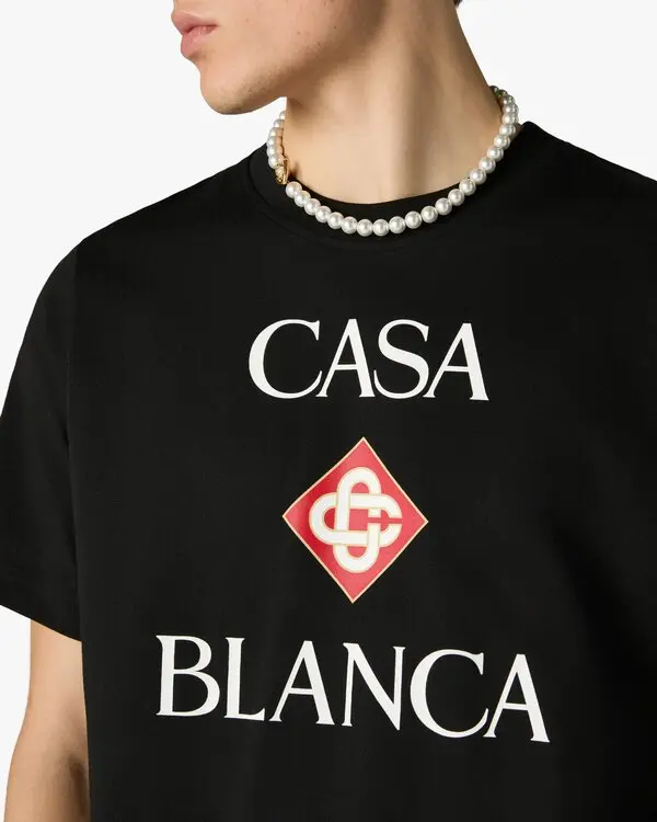 Casablanca Diamond Logo Short Sleeve T-shirt - Black
