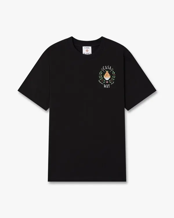 Casablanca Black Casaway Short Sleeve T-shirt - Orange