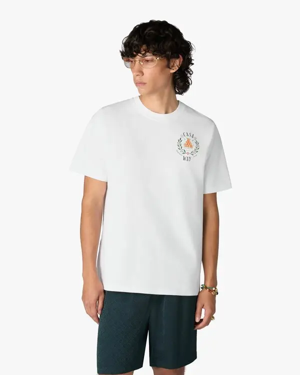 Casablanca White Casaway Short Sleeve T-shirt - Orange