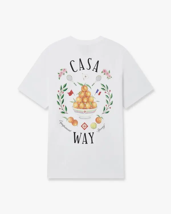 Casablanca White Casaway Short Sleeve T-shirt - Orange