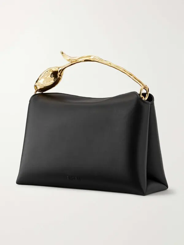 Erdem Bloom Medium Floral-embroidered Leather Clutch