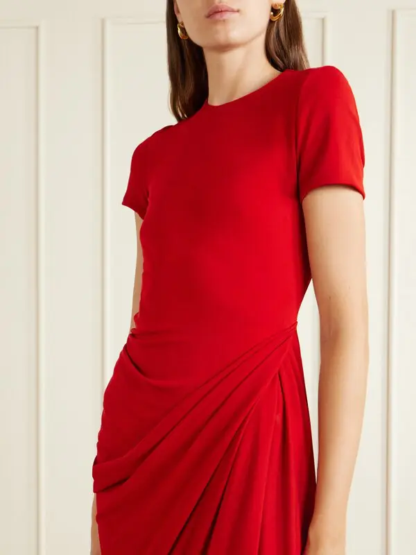 Erdem Draped Crepe Maxi Gown - Red