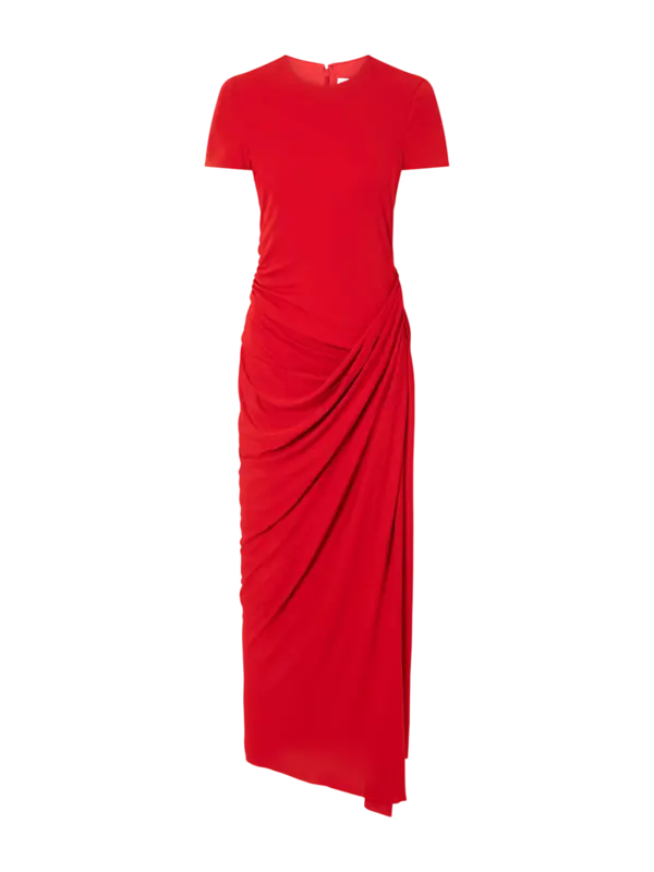 Erdem Draped Crepe Maxi Gown - Red
