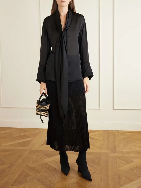 Balmain Knotted Silk Shirt