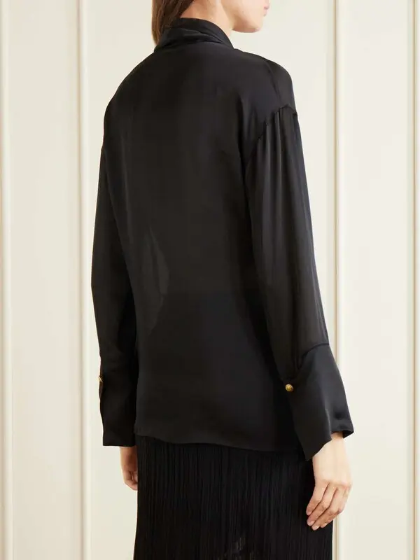 Balmain Knotted Silk Shirt